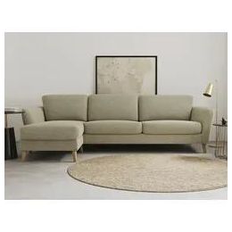 Ecksofa Home Affaire "MARSEILLE (279/152cm),L-Form, Rec. rechts/links, verschiedene Bez&uuml;ge", braun (latte), B:279cm H:88cm T:152cm, Struktur fein (58% Polyester, 22% Polypropylen);Filzoptik (100% Polyester);Webstoff (100% Polyester), Sofas, Ecksofa, Massivholzbeine Eiche, Landhausstil, Wellenunterfederung