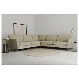 Ecksofa Home Affaire "MARSEILLE 278/278 cm, L-Form, Webstoff, Flachgewebe, Filzoptik", braun (cappuccino), B:278cm H:88cm T:278cm, 85% Polypropylene, 15% Polyester, Sofas, Ecksofa, gleichschenklig, Massivholzbeine, Landhausstil, Wellenunterfederung