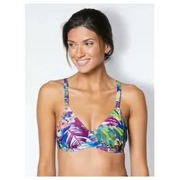 B&uuml;gel-Bikini-Top feel good, Damen, Gr. 42, Cup B, bunt (lagune, gemustert), Elasthan, Polyamid, Bikini-Oberteile