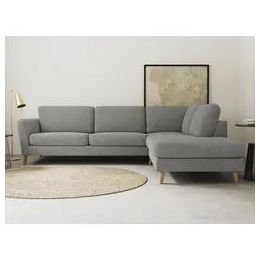 Ecksofa Home Affaire "MARSEILLE 278/202 cm, L-Form, Ottom. rechts/links, verschiedene Bez&uuml;ge", grau, B:278cm H:88cm T:202cm, Webstoff (100% Polyester);Struktur fein (58% Polyester, 22% Polypropylen);Filzoptik (100% Polyester), Sofas, Ecksofa, Massivholzbeine Eiche, Landhausstil, Wellenunterfederung