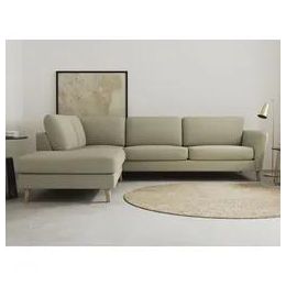 Ecksofa Home Affaire "MARSEILLE 278/202 cm, L-Form, Ottom. rechts/links, verschiedene Bez&uuml;ge", beige, B:278cm H:88cm T:202cm, Webstoff (100% Polyester);Struktur fein (58% Polyester, 22% Polypropylen);Filzoptik (100% Polyester), Sofas, Ecksofa, Massivholzbeine Eiche, Landhausstil, Wellenunterfederung