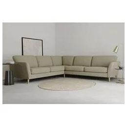 Ecksofa Home Affaire "MARSEILLE 278/278 cm, L-Form, Webstoff, Flachgewebe, Filzoptik", braun (latte), B:278cm H:88cm T:278cm, 85% Polypropylene, 15% Polyester, Sofas, Ecksofa, gleichschenklig, Massivholzbeine, Landhausstil, Wellenunterfederung