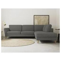 Ecksofa Home Affaire "MARSEILLE 278/202 cm, L-Form, Ottom. rechts/links, verschiedene Bez&uuml;ge", grau (dunkelgrau), B:278cm H:88cm T:202cm, Webstoff (100% Polyester);Struktur fein (58% Polyester, 22% Polypropylen);Filzoptik (100% Polyester), Sofas, Ecksofa, Massivholzbeine Eiche, Landhausstil, Wellenunterfederung