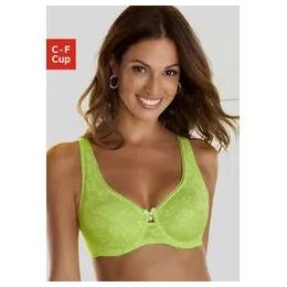Minimizer-BH Nuance, Damen, Gr. 80, Cup C, gr&uuml;n (limone), Microtouch, Obermaterial: 50% Polyamid, 35% Polyester, 15% Elasthan, BHs Minimizer-BH, mit feiner, floraler Spitze und Cut-Out &ndash; auch ideal f&uuml;r gro&szlig;e Gr&ouml;&szlig;en