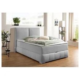 Boxbett OTTO HOME "Wehma mit Kopfteil inkl. Bettkasten", grau, B:150cm L:213cm, Komplettbetten, in H2, H3 & H4 w&auml;hlbar, inklusive Topper