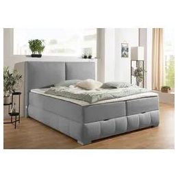 Boxbett OTTO HOME "Wehma mit Kopfteil inkl. Bettkasten", grau, B:170cm L:213cm, Komplettbetten, in H2, H3 & H4 w&auml;hlbar, inklusive Topper