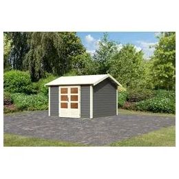 Gartenhaus Karibu "Traufberg 7", grau (terragrau), Holzwerkstoff, Gartenh&auml;user, Gartenhaus, terragrau