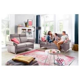 2-Sitzer Home Affaire "Mailand", grau (hellgrau), B:158cm H:103cm T:89cm, 100% Polyester, Sofas, mit komfortablem Federkern-Sitz, wahlweise mit Move-Funktion