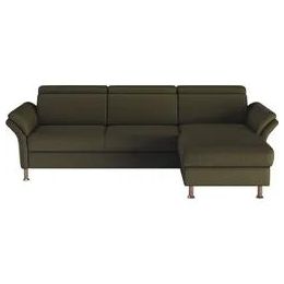 Ecksofa Home Affaire "Calypso L-Form", gr&uuml;n (olive), B:260cm H:85cm T:172cm, 100% Polyester, Sofas, Ecksofa, mit motorischen Funktionen im Sofa und Recamiere