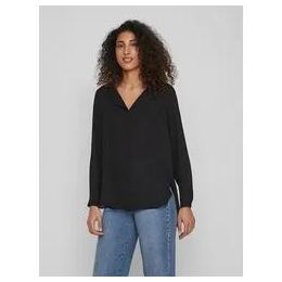 Blusenshirt Vila "VILUCY L/S SHIRT - NOOS", Damen, Gr. S, schwarz, Web, Obermaterial: 100% Polyester, unifarben, regular fit h&uuml;ftbedeckend, V-Ausschnitt, Shirts Blusenshirt