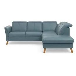 Sit & More Ecksofa SIT & MORE "Romero L-Form", bunt (graublau), B:250cm H:91cm T:220cm, 100% Polyester, Sofas, Ecksofa, wahlweise mit oder ohne TV-Funktion, Bettfunktion, Bettkasten