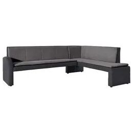 Eckbank exxpo - SOFA FASHION "Cortado, elegant und modern mit hohem Sitzkomfort", schwarz (schwarz, grau), B:197cm H:89cm T:264cm, Strukturstoff (88%Polyester, 12% Nylon) mit Absatz Luxuskunstleder;Luxus-Microfaser (Zusammensetzung: 10% Baumwolle, 90% Polyester), Sitzb&auml;nke, Eckbank, hohe Bodenfreiheit, sch&ouml;ne Detailverarbeitung, wahlweise Lederbezug