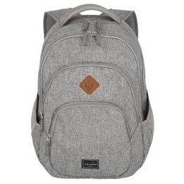Laptoprucksack Travelite "BASICS Melange", Gr. B/H/T: 31cm x 45cm x 16cm, grau (hellgrau), Polyester, unifarben, Basic, Rucks&auml;cke Laptoprucksack, Freizeitrucksack Arbeitsrucksack Schulrucksack Reiserucksack