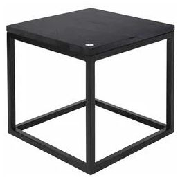 Couchtisch Home Affaire "Voorst", schwarz, B:40cm H:37cm T:40cm, Tische, Couchtisch, aus massiver Eiche und Metallgestell