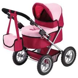 BAYER DESIGN Puppenwagen BAYER "Trendy, Prinzessin rot/rosa", bunt (rot, rosa, prinzessin), Puppenwagen, KinderB:41cm H:67cm T:67cm, Kunststoff, Metall, Stoff, inkl. Wickeltasche, B:41cm H:67cm T:67cm