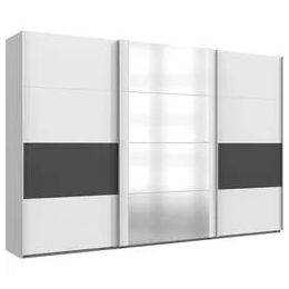 Schwebet&uuml;renschrank wimex "Barmbek Schlafzimmerschrank BESTSELLER Garderobenschrank", wei&szlig; (wei&szlig;, graphit, spiegel), B:360cm H:236cm T:64cm, Schr&auml;nke, Schwebet&uuml;renschrank, Kleiderschrank mit 2 Stoffboxen und 2 zus&auml;tzlichen B&ouml;den, Spiegelt&uuml;r