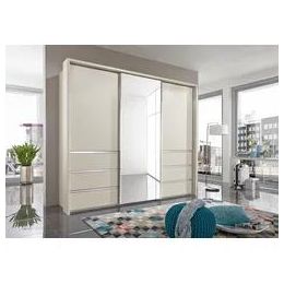 Schwebet&uuml;renschrank Wiemann "Malibu", beige (champagner, spiegel), B:300cm H:236cm T:67cm, Schr&auml;nke, Schwebet&uuml;renschrank, mit Spiegel