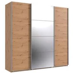 Schwebet&uuml;renschrank wimex "Norderstedt", braun (artisan eiche nachbildung, spiegel), B:225cm H:236cm T:64cm, Schr&auml;nke, Schwebet&uuml;renschrank, INKLUSIVE 2 Stoffboxen und 2 zus&auml;tzliche Einlegeb&ouml;den, mit Spiegel