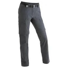 Outdoorhose Maier Sports "Inara slim zip", Damen, Gr. 22, Kurzgr&ouml;&szlig;en, grau, 90% Polyamid, 10% Elasthan, Hosen Outdoorhose, Damen Zip-Off Wanderhose, atmungsaktive Trekkinghose, Slim Fit