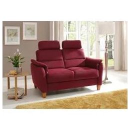 2-Sitzer Home Affaire "Palmera, B: 149 cm", rot (bordeaux), B:149cm H:89cm T:89cm, 100% Polyester;Struktur (100% Polyester);Luxus-Microfaser in Lederoptik (100% Polyester), Sofas, mit Federkern