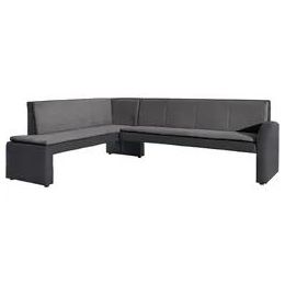 Eckbank exxpo - SOFA FASHION "Cortado, elegant und modern mit hohem Sitzkomfort", schwarz (schwarz, grau), B:197cm H:89cm T:264cm, Strukturstoff (88%Polyester, 12% Nylon) mit Absatz Luxuskunstleder;Luxus-Microfaser (Zusammensetzung: 10% Baumwolle, 90% Polyester), Sitzb&auml;nke, Eckbank, hohe Bodenfreiheit, sch&ouml;ne Detailverarbeitung, wahlweise Lederbezug