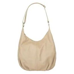 Shopper CLUTY, Damen, Gr. B/H/T: 31cm x 28cm x 7cm onesize, beige, Leder, leicht gl&auml;nzend, unifarben, Taschen Shopper, echt Leder, Made in Italy