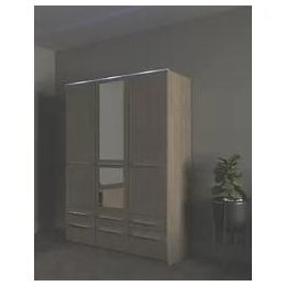Kleiderschrank Priess "Schrank Garderobe W&auml;scheschrank Barcelona in 5 Breiten", braun (edelbuchefarben), B:140cm H:193cm T:54cm, Holzwerkstoff, Schr&auml;nke, Kleiderschrank, viel Stauraum, ger&auml;umige Schubk&auml;sten, mit Spiegel, MADE IN GERMANY