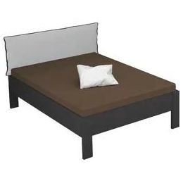 Futonbett Rauch "Aditio", grau (graumetallic), B:146cm H:107cm L:208cm, Betten, Futonbett, Kopfteil Webstoff mit abgesetztem Keder