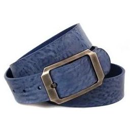 Lederg&uuml;rtel Anthoni Crown, Herren, Gr. 95, blau, Leder, unifarben, G&uuml;rtel Lederg&uuml;rtel, Volllederg&uuml;rtel mit Schlie&szlig;e in schwarz-Metallic