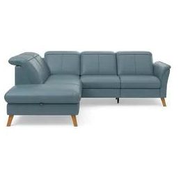 Sit & More Ecksofa SIT & MORE "Romero L-Form", bunt (graublau), B:250cm H:91cm T:220cm, 100% Polyester, Sofas, Ecksofa, wahlweise mit oder ohne TV-Funktion, Bettfunktion, Bettkasten