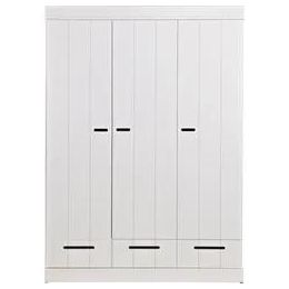 Garderobenschrank Woood "Connect", wei&szlig;, B:140cm H:195cm T:53cm, Holzwerkstoff, Schr&auml;nke, Garderobenschrank, mit Kleiderstange, Breite 94 cm x H&ouml;he 195 cm