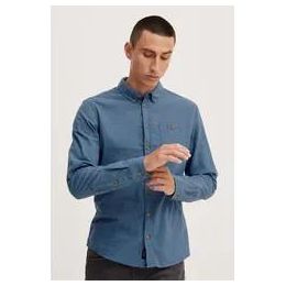 Langarmhemd Blend "BHShirt", Herren, Gr. M, US-Gr&ouml;&szlig;en, copen blau, Web, 100% Baumwolle, unifarben, slim fit normal, ohne Ausschnitt, eingesetzt gerader Abschluss, Hemden, Stilvolles Hemd mit langen &Auml;rmeln