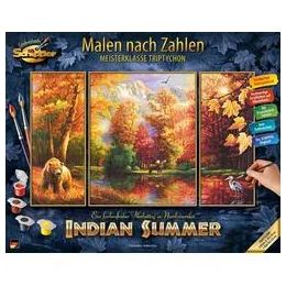 Malen nach Zahlen Schipper "Meisterklasse Triptychon - Indian Summer", bunt, Malvorlagen, KinderB:20cm H:50cm, Karton, Made in Germany, B:20cm H:50cm