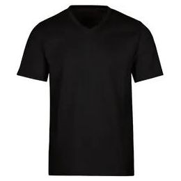 T-Shirt TRIGEMA "TRIGEMA V-Shirt DELUXE Baumwolle", Damen, Gr. XL, schwarz, Single Jersey, 100% Baumwolle, Basic, lang, V-Ausschnitt, Shirts T-Shirt