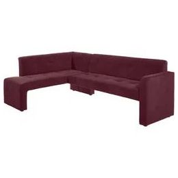 Essbank exxpo - SOFA FASHION "Barista, bequem und elegant, hohe Bodenfreiheit", rot (burgundy), B:157cm H:82cm T:245cm, Luxus-Microfaser (100% Polyester), Sitzb&auml;nke, Essbank, Eckbank Barista bequem und elegant, hochwertige Detailverarbeitung