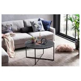 Couchtisch Salesfever "Caorle Coffeetable im eleganten Stil", schwarz (schwarz, schwarz, schwarz, schwarz), B:80cm H:45cm T:80cm, Tische, Couchtisch, Elegantes Design mit Marmoroptik-Tischplatte