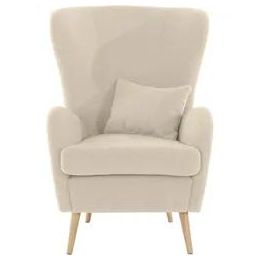 Sessel Home Affaire "Sallito, TV-Sessel, Ohrensessel mit", beige (cream), B:76cm H:109cm T:85cm, Struktur Hahnentritt (67% Polypropylen, 33% Polyester);Samtoptik (100% Polyester);Fellimitat (100% Polyester);Samtcord (92% Polyester, 8% Polyamid);Struktur (100% Polyester);Struktur fein (100% Polyester), Sessel, Sessel mit Hocker Ohrensessel mit Hocker, Hocker, in vielen Bezugsqualit&auml;ten, auch in Sam