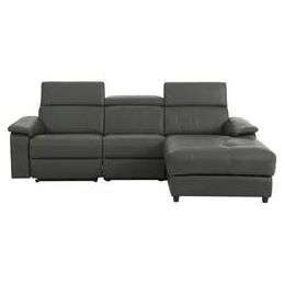 Ecksofa Home Affaire "Binado, L-Form", grau, B:252cm T:164cm, Webstoff (95% Polyester/5% Nylon), Sofas, Ecksofa, mit manueller oder elektrischer Relaxfunktion mit USB-Anschluss