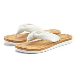 Badezehentrenner ELBSAND "Sandale,Badelatsche,Flip Flop,Mule, Pantolette,Badeschuhe,Sommerschuhe", Damen, Gr. 40, wei&szlig;, Obermaterial: 100% Textilmaterial. Decksohle: 100% Synthetik. Futter: 100% Textilmaterial. Laufsohle: 100% Synthetik, kontrastfarbene Details, Schuhe, Zehentrenner mit wasserabweisender und ultraleichter Sohle VEGAN