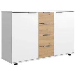 Kombikommode wimex "Gibraltar", wei&szlig; (wei&szlig;, artisan, eiche, nachbildung), B:130cm H:83cm T:41cm, Holzwerkstoff, Sideboards, Kombikommode, in 2 Breiten