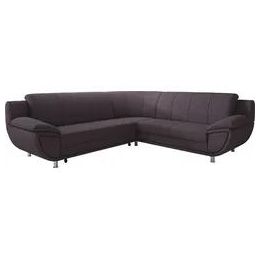 Ecksofa Trendmanufaktur "Rondo II, zeitlos & elegant, bequeme Armlehnen, L-Form", braun (rosybraun), B:267cm H:85cm T:247cm, Struktur (100% Polyester), Sofas, Ecksofa, wahlweise mit Federkern, wahlweise mit Bettfunktion, B/T 267/247cm