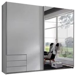 Schwebet&uuml;renschrank wimex "Seattle", wei&szlig; (wei&szlig;, spiegel), B:225cm H:208cm T:64cm, Schr&auml;nke, Schwebet&uuml;renschrank, mit Schubladen und Spiegel