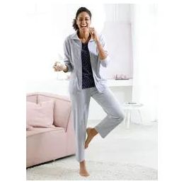 Hausanzug Comtessa, Damen, Gr. 36/38, grau (grau, meliert), 80% Baumwolle, 20% Polyester, Homewear-Sets Hausanzug Freizeitanzug