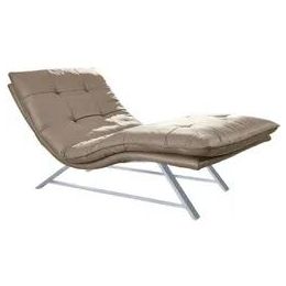 Relaxliege W.Schillig "daily dreams", braun (stone z59), B:95cm H:91cm T:170cm, Longlife Xtra-Leder Z59: Glattleder mit modischer Pr&auml;gung. Hautst&auml;rke 0, 9 - 1, 1 mm, Sofas, in Waffelkissen-Optik, wahlweise mit Motor, Kufengestell, in 2 Breiten