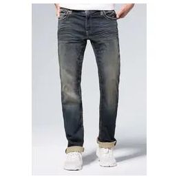 Comfort-fit-Jeans CAMP DAVID, Herren, Gr. 32, L&auml;nge 36, blau, Denim/Jeans, Material: 98% Baumwolle, 2% Elasthan, Abriebeffekte, comfort fit, Jeans, M&uuml;nztasche mit Ziernaht