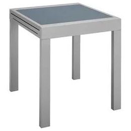 Gartentisch Merxx "Lima", silber (silberfarben), B:65cm H:75cm T:130cm, Tische, Gartentisch, 65x65-130 cm, ausziehbar