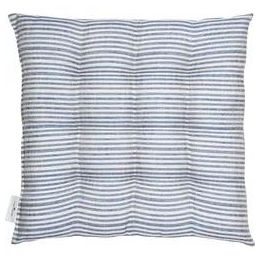 Stuhlkissen Tom Tailor HOME "Fresh Stripe", blau (blau, gestreift), B:40cm L:40cm, Polyester, Dekokissen_Sitzkissen_Kissenh&uuml;llen, Stuhlkissen, mit modernem Nadelstreifendessin