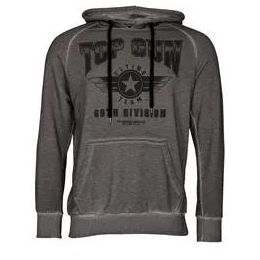 Kapuzenpullover Top Gun "TG20212102", Herren, Gr. 56XXL, grau (anthrazit), Obermaterial: 100% Baumwolle, Pullover Sweatshirt Hoodie