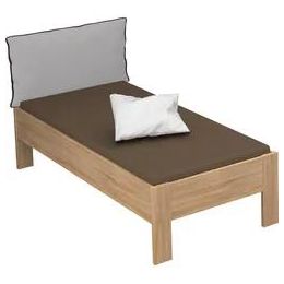 Futonbett Rauch "Aditio", braun (struktureichefarben hell), B:96cm H:107cm L:208cm, Betten, Futonbett, Kopfteil Webstoff mit abgesetztem Keder