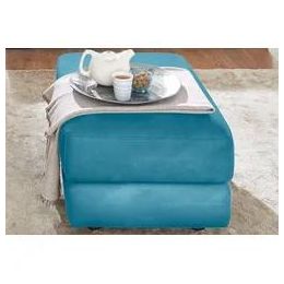 Hocker Calia italia "Gaia, in edlem Design und mit erstklassigem Sitzkomfort", blau (turquoise), B:67cm H:44cm T:90cm, Luxus-Microfaser Ginevra (100% Polyester), Hocker, Polsterhocker, aus pflegeleichtem Luxus-Microfaser Ginevra Hydro Care